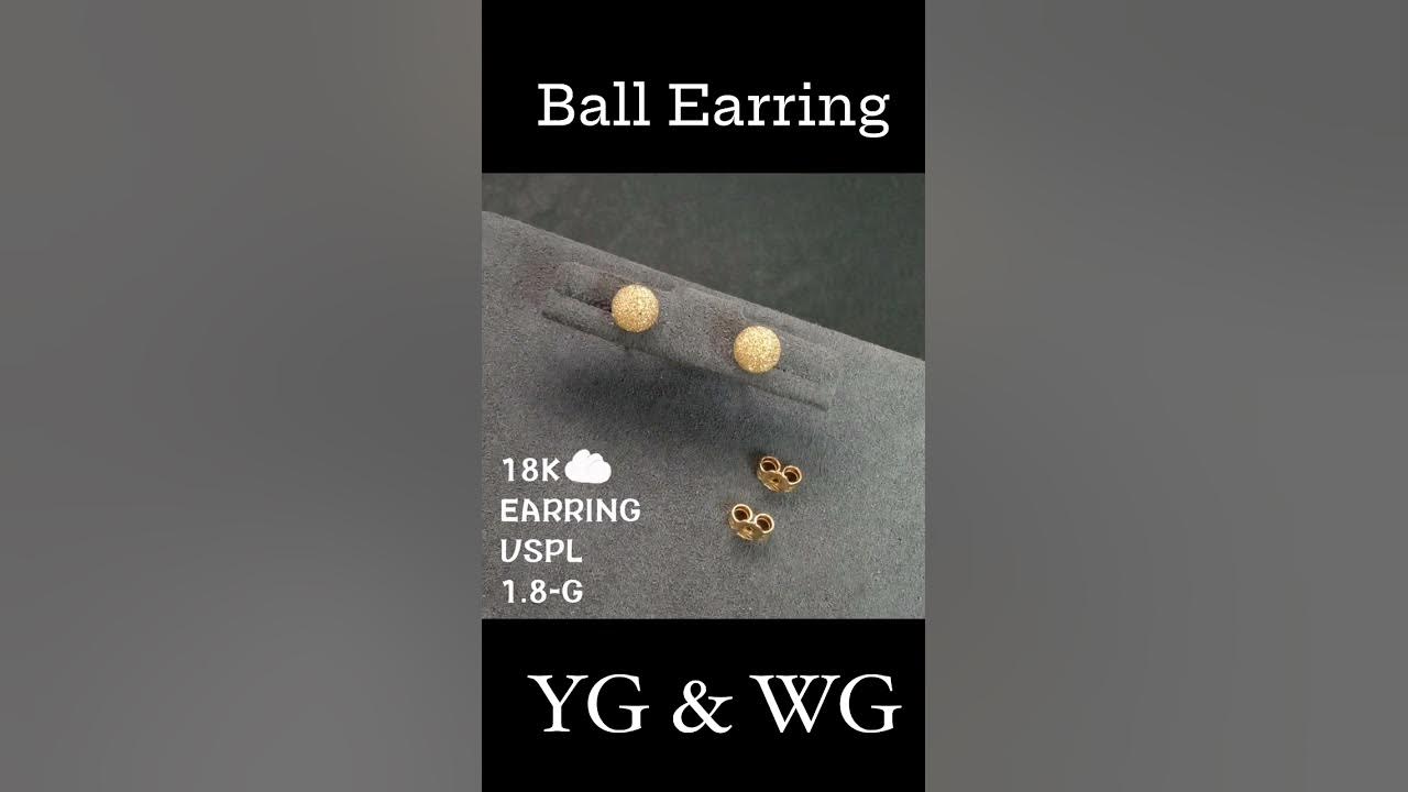 YG & WG Ball Earring - YouTube