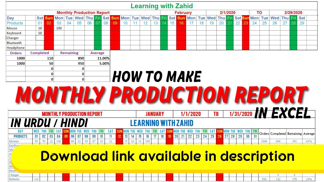 How To Make Monthly Production Report In Excel In Urdu Hindi YouTube How To Make Monthly Production Report In Excel In Urdu Hindi YouTube