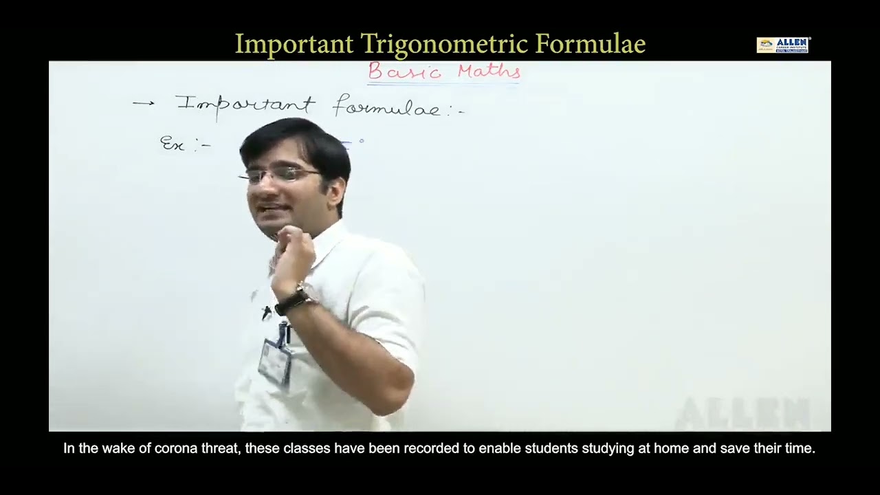 6.BASIC MATHS | Higher Secondary | Important Trigonometric Formulae ...