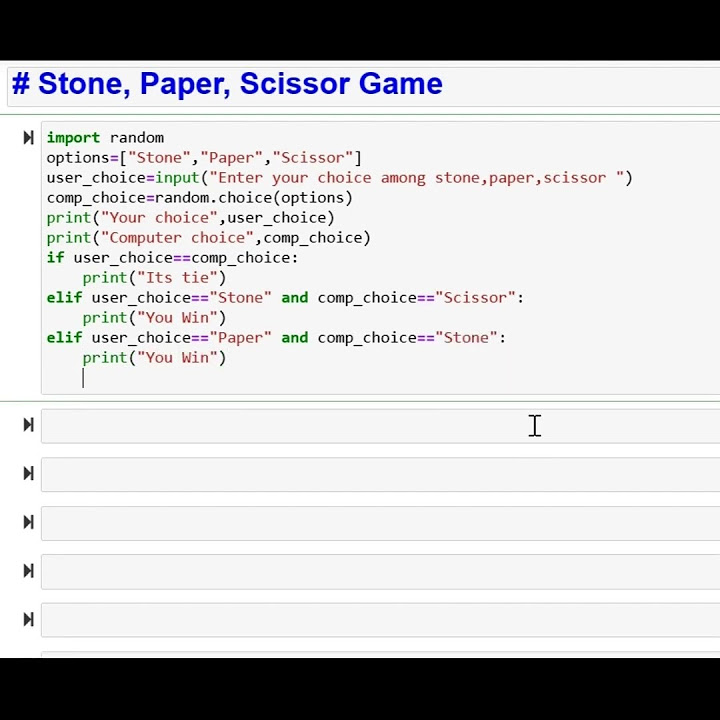 Gaming With Python| Stone, Paper, Scissor| Loops in Python #pythontutorial #pythongame # ...