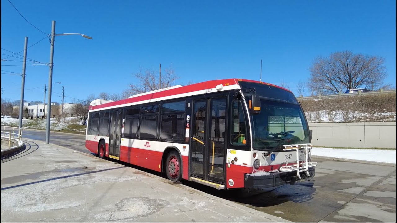 TTC 66A Prince Edward Bus Ride #3347 from Old Mill Stn to Humber Loop ...
