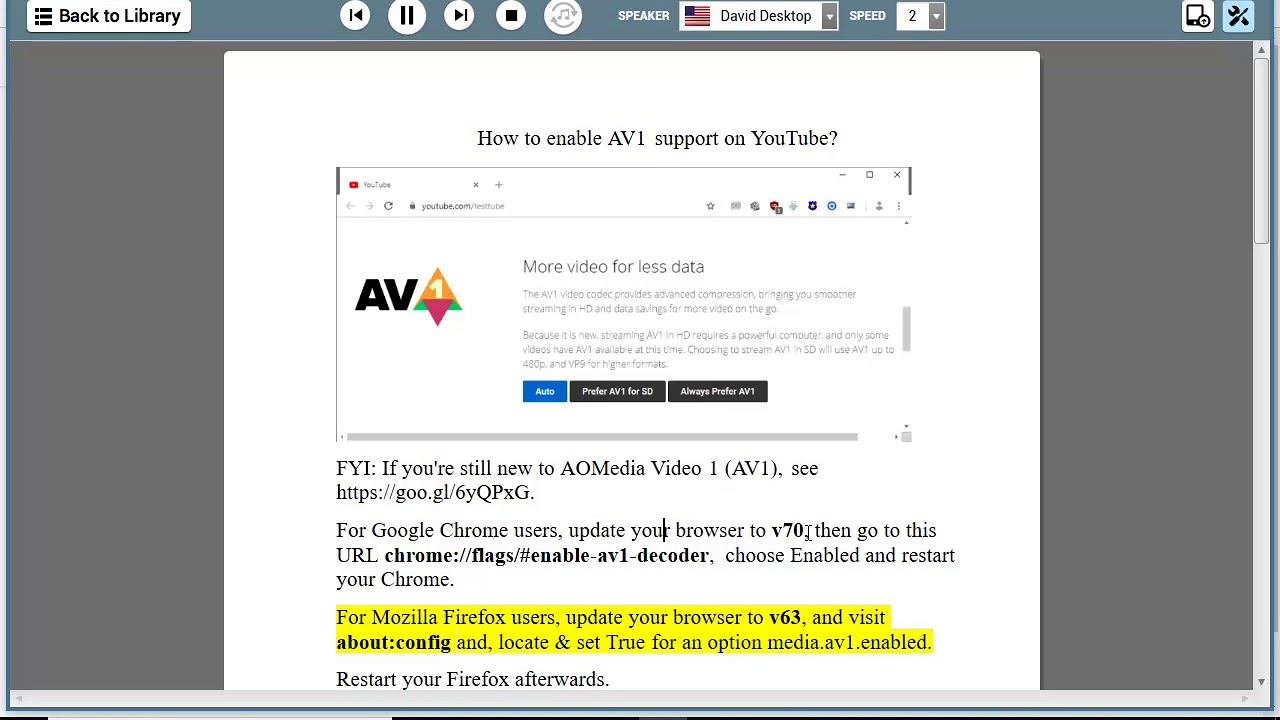 Enable AV1 support on YouTube - YouTube