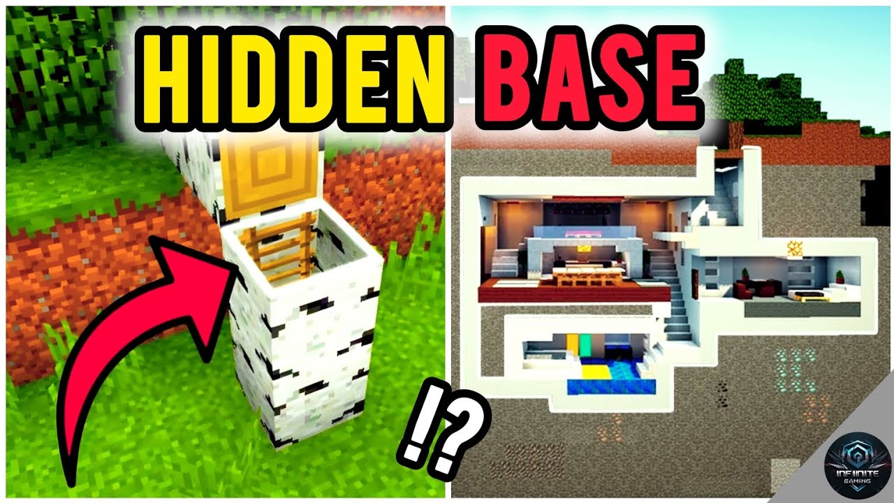 Minecraft secret hidden base in tree || easy to make - YouTube