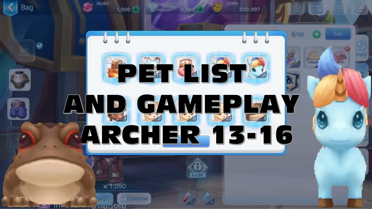 RO PROJECT S / RO V FULL PET LIST AND ARCHER GAMEPLAY LEVEL 13 - 16 ...