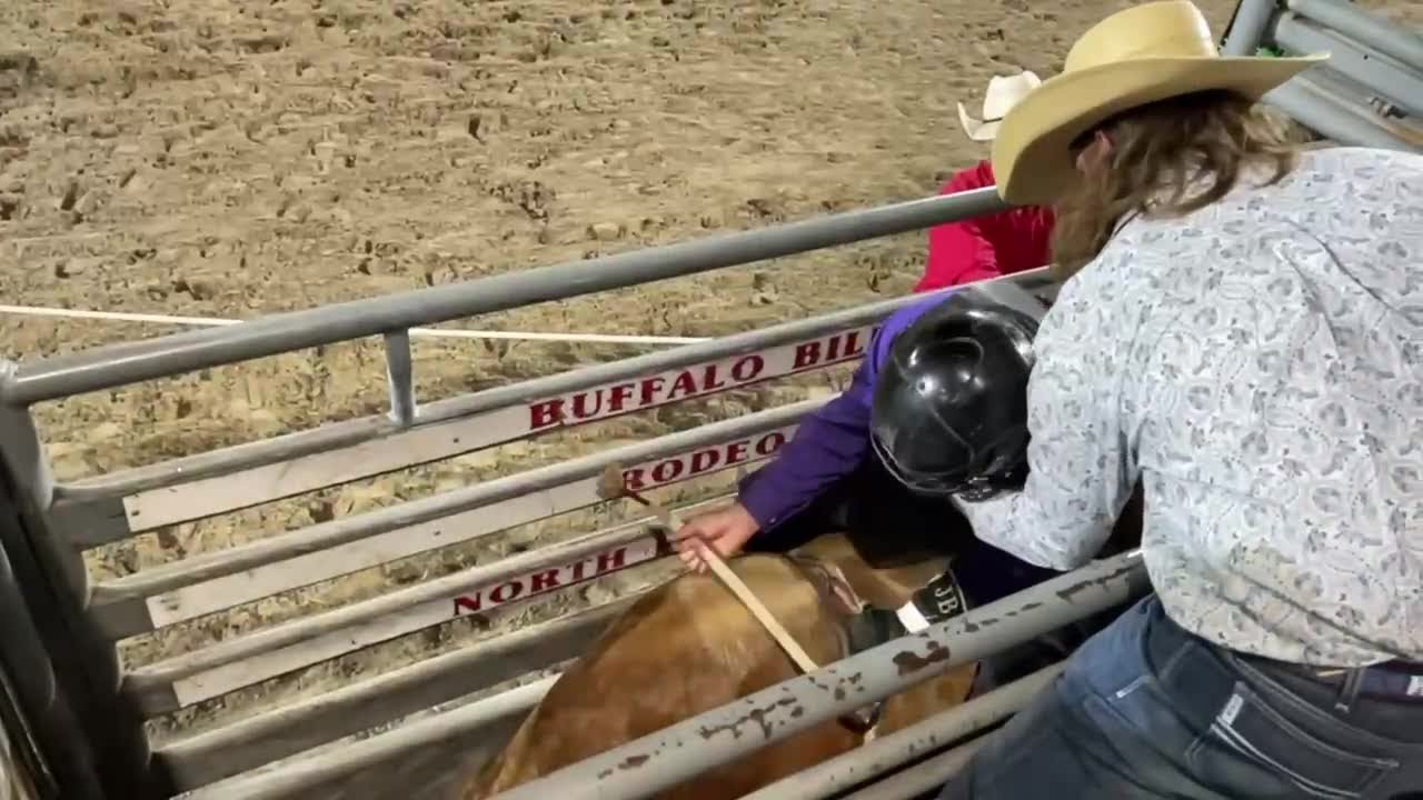 Watch Now: Jeff Bertus lasts all 8 seconds on the back of a bucking ...