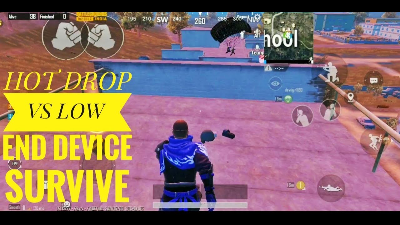 HOT DROP VS LOW END DEVICE | 30 FPS IN HOT DROP | SURVIVED IN HOT DROP ...