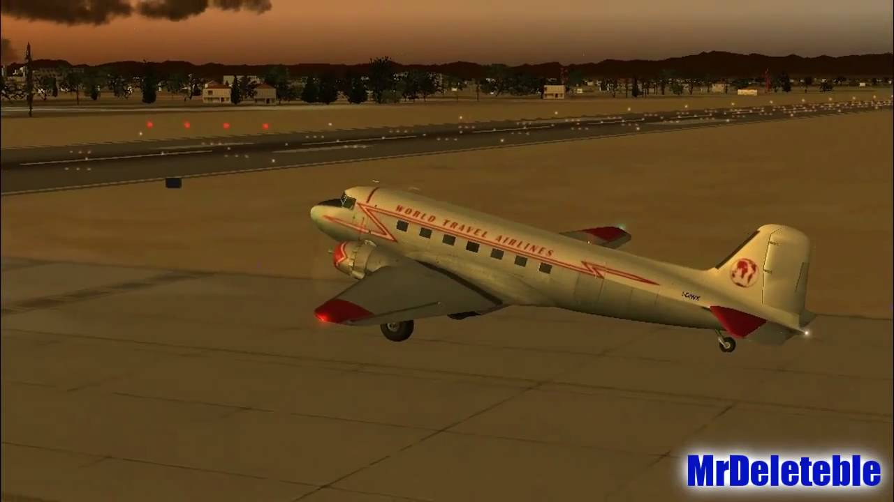 Flight Simulator X: Douglas DC-3 Take-off and Landing - YouTube