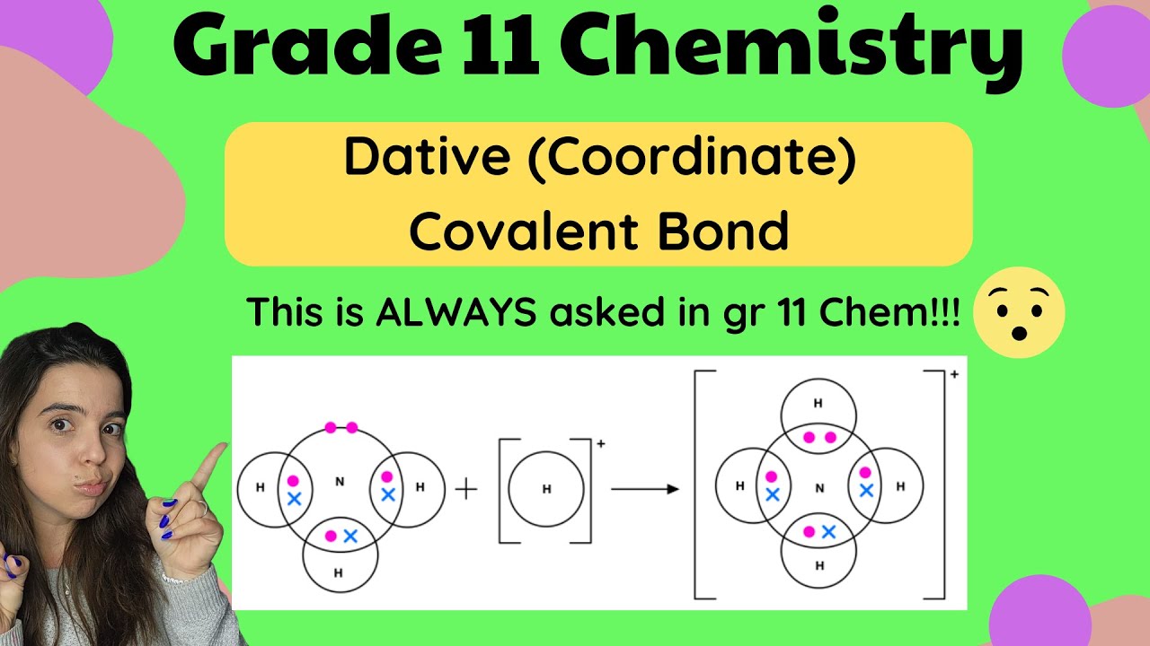 Dative coordinate Covalent Bond Grade 11 Chemistry - YouTube