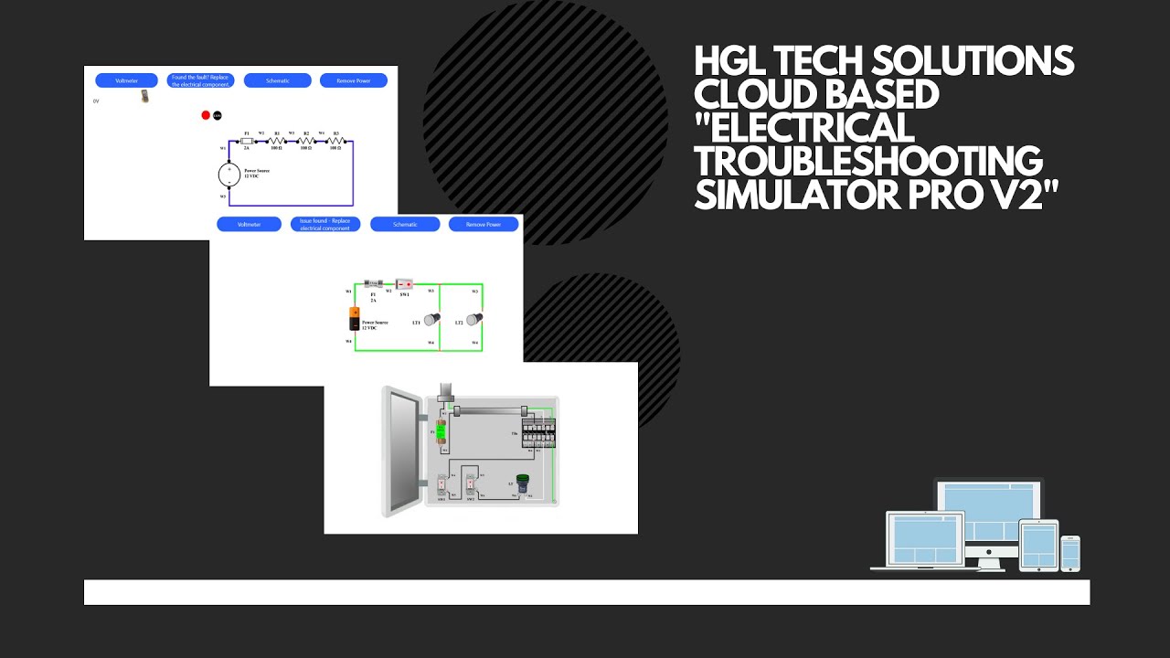 Electrical troubleshooting. Cloud based HGL Tech Solutions electrical troubleshooting simulator ...