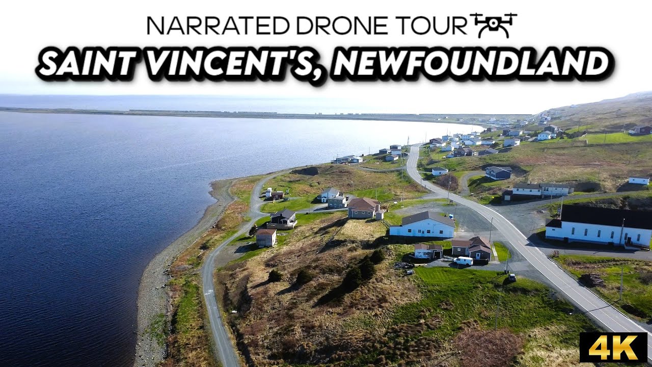 🌊 Breathtaking 4K Drone Footage Over Saint Vincent's, Newfoundland 🚁🏞️ ...