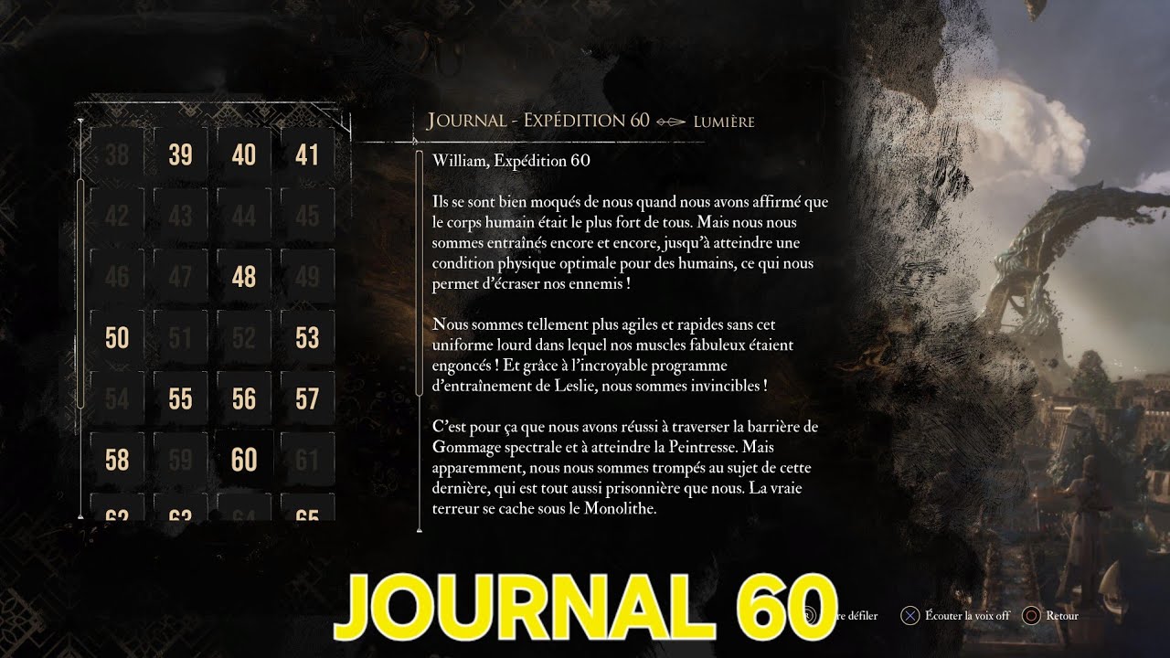 EMPLACEMENT Journal 60 - CLAIR OBSCUR EXPEDITION 33 - YouTube