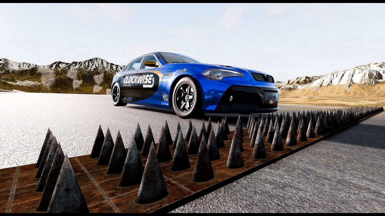 Cars vs Spike Trap - BeamNG Drive Car Videos - YouTube