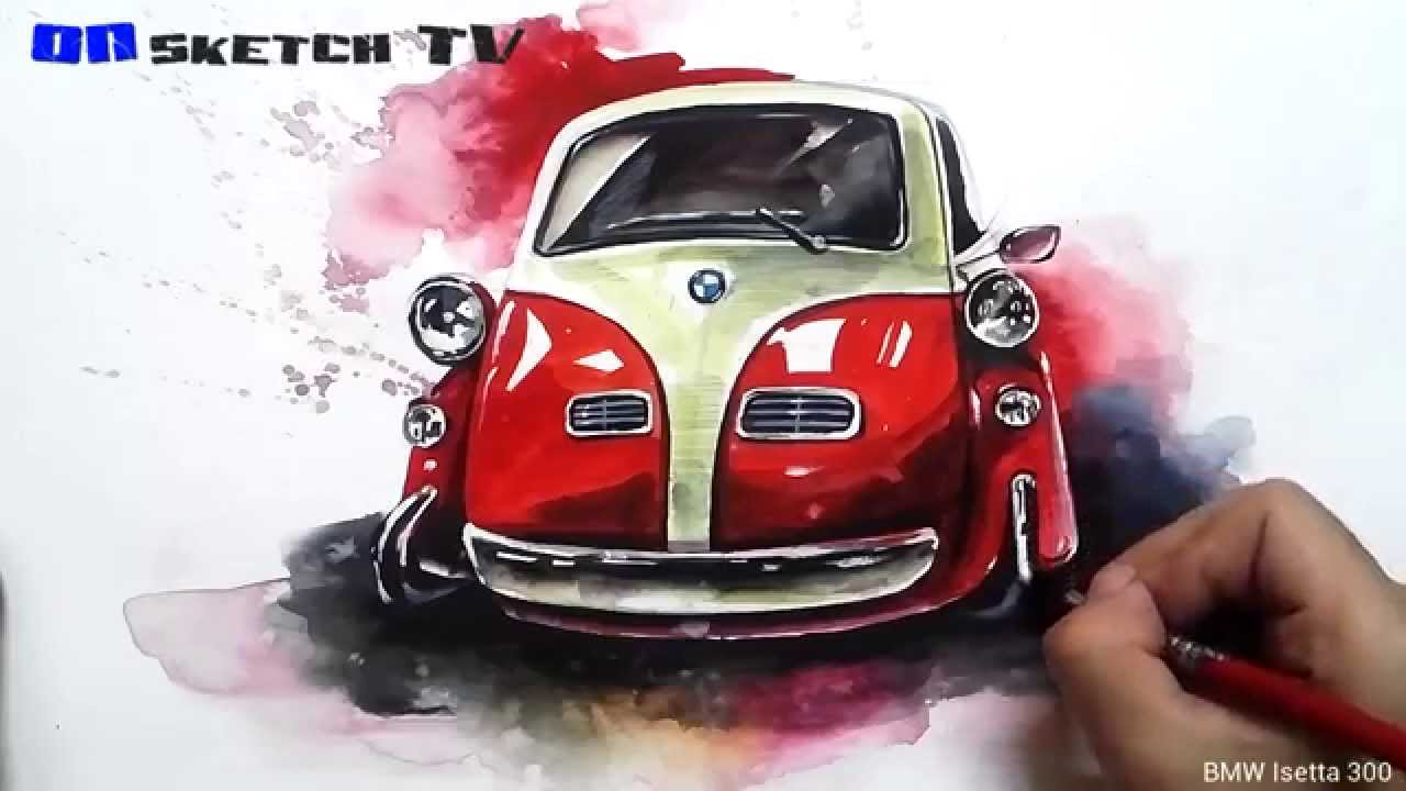 온스케치 TV Car Sketch - "BMW Isetta 300 Water color Sketch" - YouTube