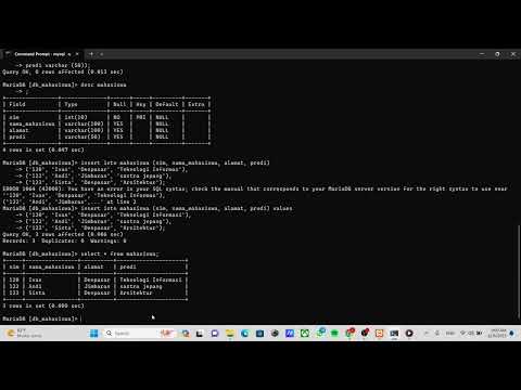 Penjelasan Cara Penggunaan DML Dengan Menggunakan Command Prompt - YouTube