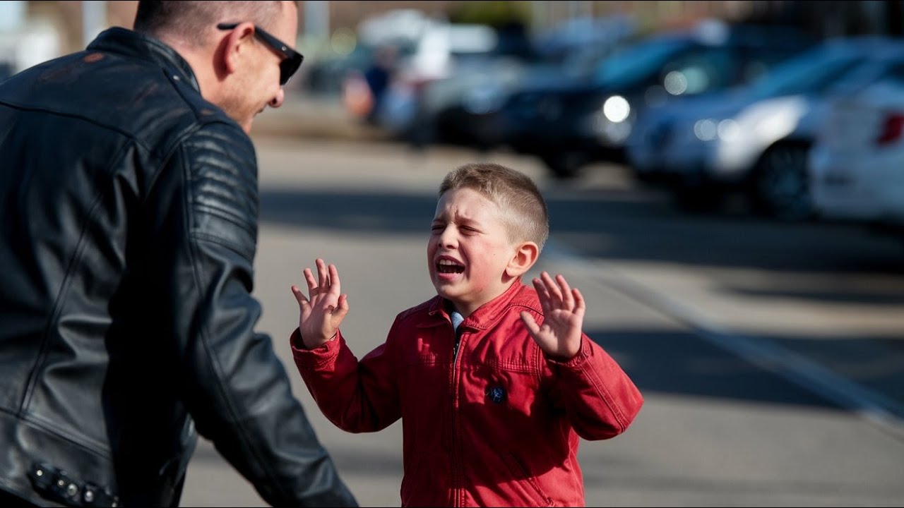 Boy Runs Crying To A Biker And Says 4 Words, He Turns Pale And Knows He ...