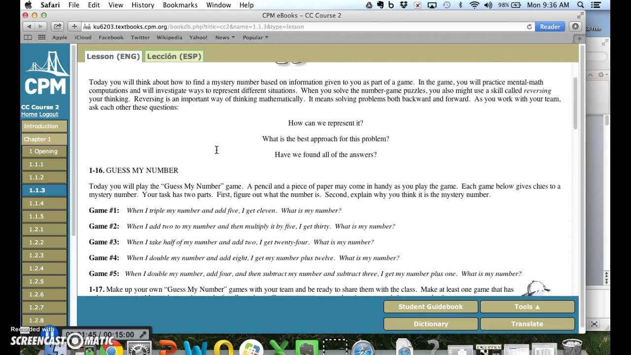 CPM Homework Help Tutorial - YouTube