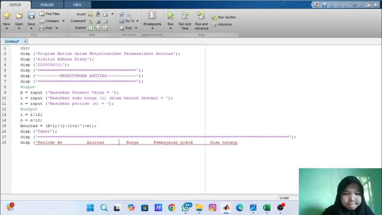 PROGRAM MATLAB_2208056101_Aidilia Adhana Rizky_PM 5C_Matematika ekonomi ...