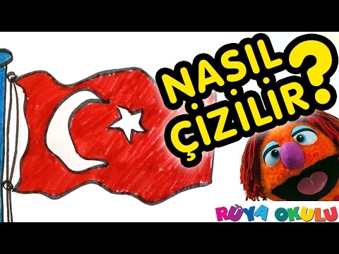 Nasıl Çizilir? - Bayrak - Çocuklar İçin Resim Çizme - RÜYA OKULU