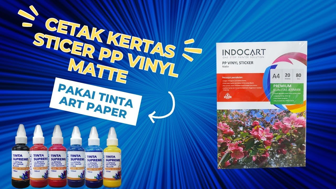 Ini Dia Hasilnya!!!😱 TUTORIAL CETAK KERTAS STICKER PP VINYL MATTE PAKAI ...