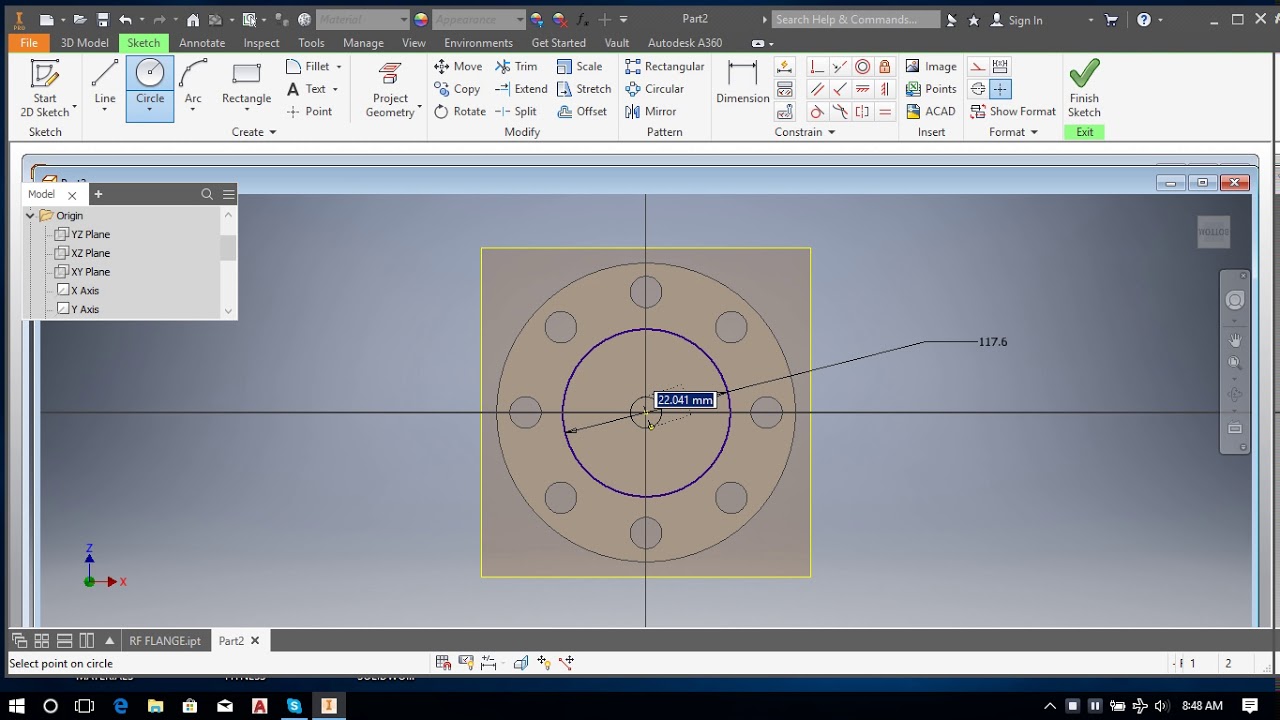 3 600 Raise FaceRF Flange Modelling - YouTube