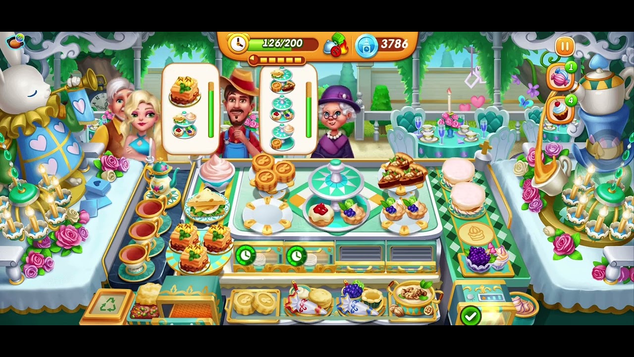 Cooking City Game, Afternoon tea Tea Room Level Bonus. - YouTube