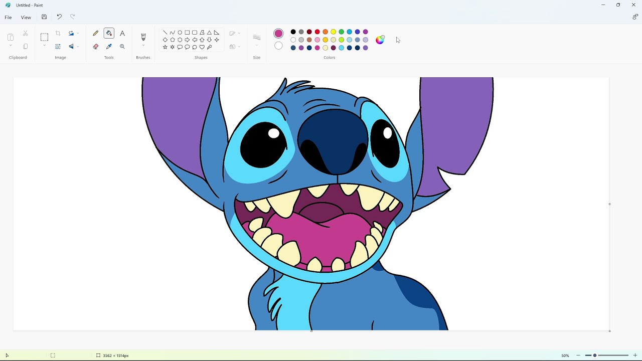 How to draw Stitch from Lilo and Stitch using MS Paint | How to draw on ...
