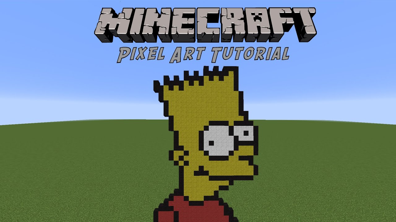 Minecraft Pixel Art Tutorial: Bart Simpson - YouTube