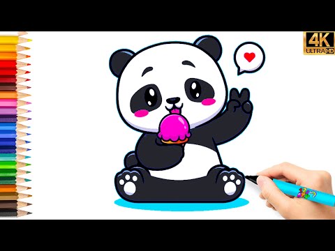 SEVİMLİ PANDA RESMİ ÇİZİMİ 🐼 PANDA NASIL ÇİZİLİR KOLAY 😍 RESİM ÇİZME 🌈 KOLAY ÇİZİMLER