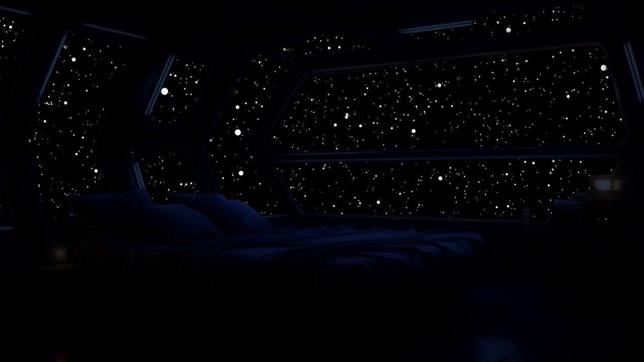 Dark Bedroom Overlooking the Universe | Sleep Better with Cosmic Sounds ...