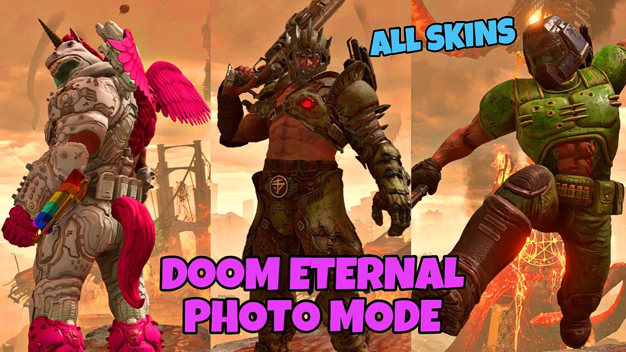 DOOM Eternal / Photo Mode Showcase / All Skins / Doomicorn, Zombie ...