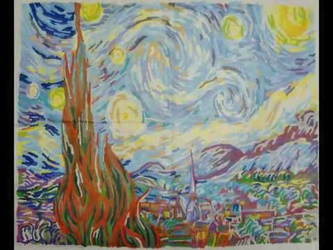 Timelapse: The Starry Night - Paint by Numbers - YouTube