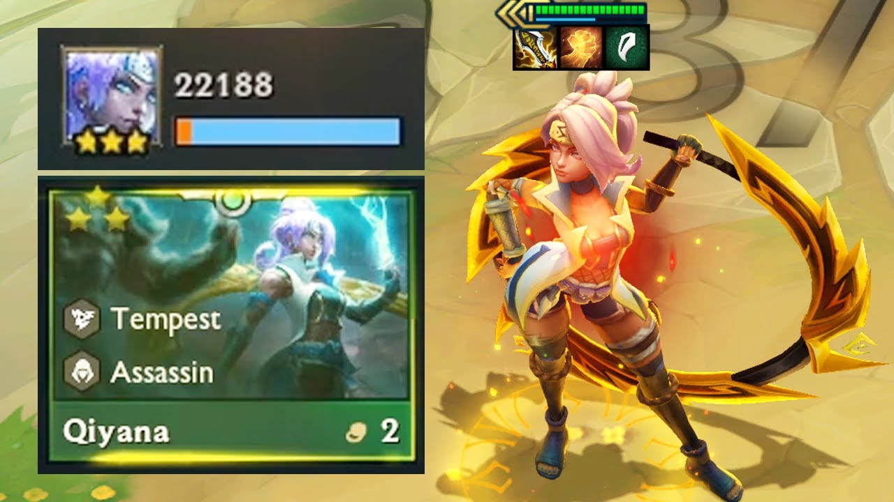 Qiyana ChiẾn Binh RỒng SÁt ThỦ Skill Bay MÀu CẢ Map CỰc KhỎe Dtcl