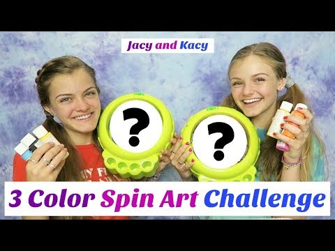 3 Color Spin Art Challenge ~ Jacy and Kacy - YouTube
