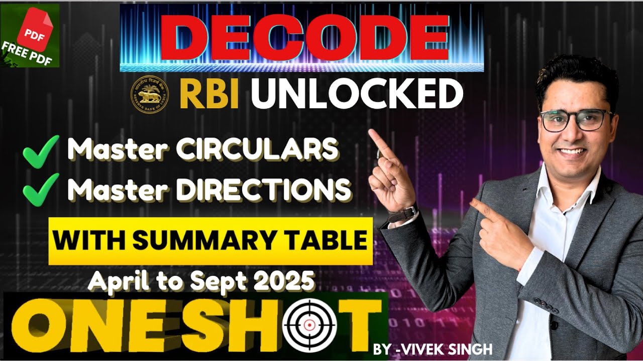 DECODE💡| RBI Master Circulars| RBI UNLOCKED 🔓| ONE SHOT | April to Sept ...