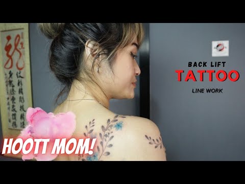 cewek Jepang  tattoo di dada / leaf tattoo on chest