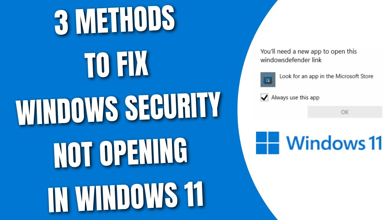 3 Methods to Fix Windows security not opening in Windows 11 ...