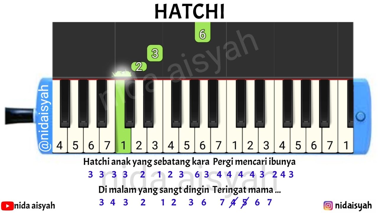 NOT ANGKA PIANIKA HATCHI | TUTORIAL MUDAH MAIN PIANIKA LAGU HATCHI ...