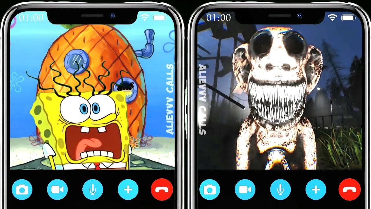 Spongebob Called The Monster Monkey On The Phone - YouTube