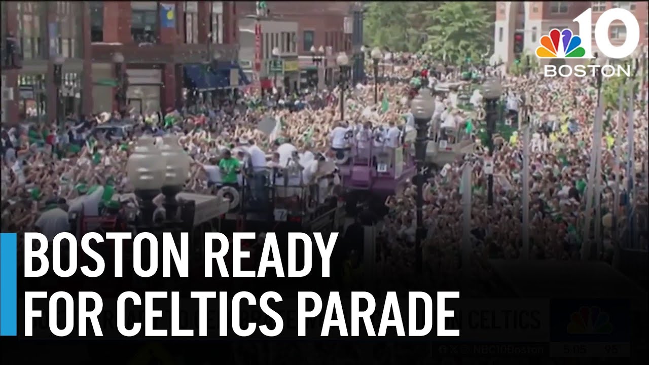 Boston ready to celebrate Celtics championship at rolling rally - YouTube