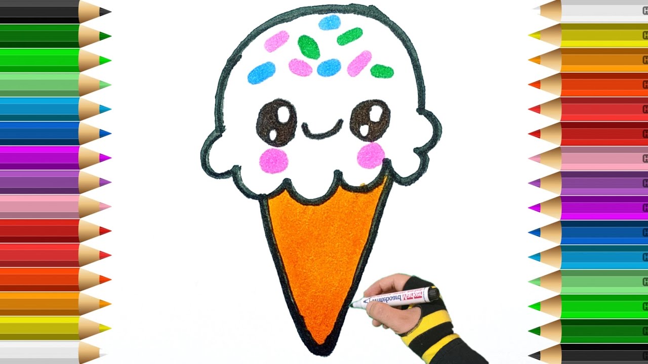 How to DRAW A ice cream : easy drawing a ice cream Step by Step for ...