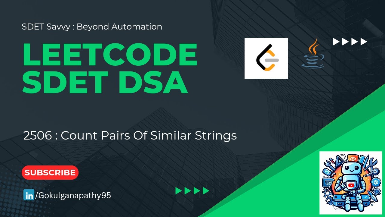 Count Pair Of Strings 2506 Leetcode Programming Sdet Dsa For Qa