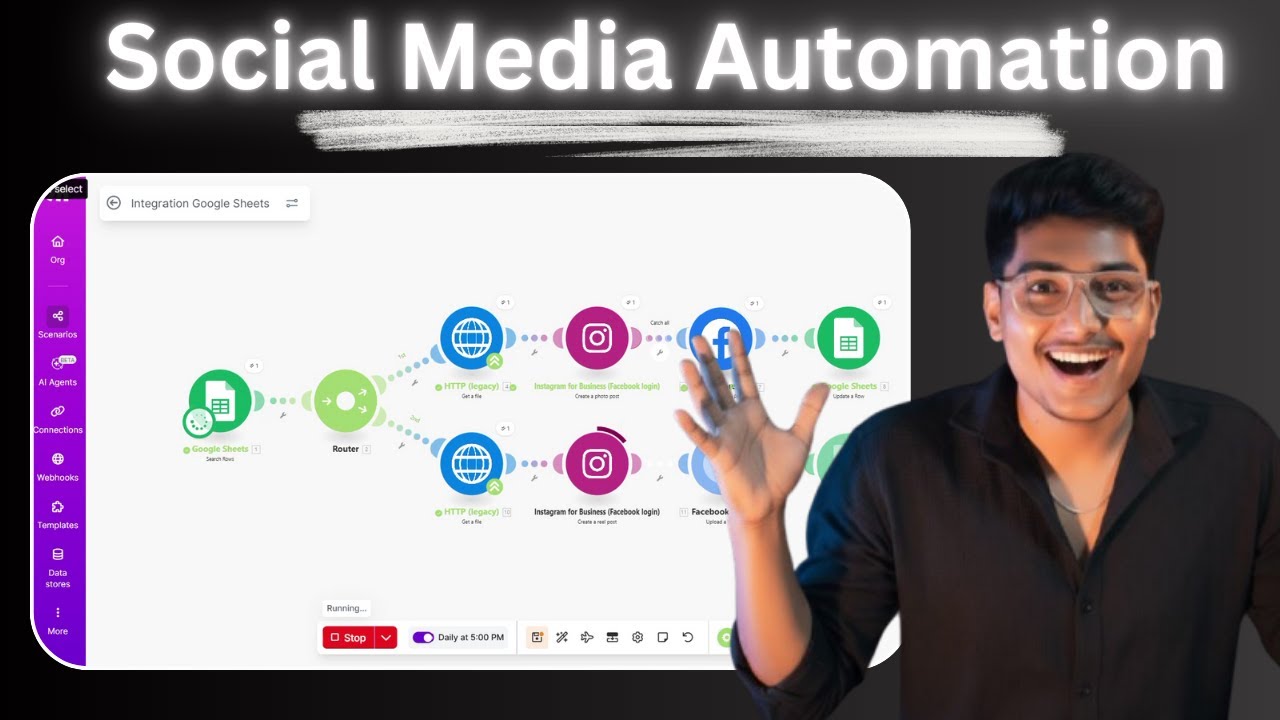 AI Social Media Automation Agent | Auto-Post Daily with Make.com ...