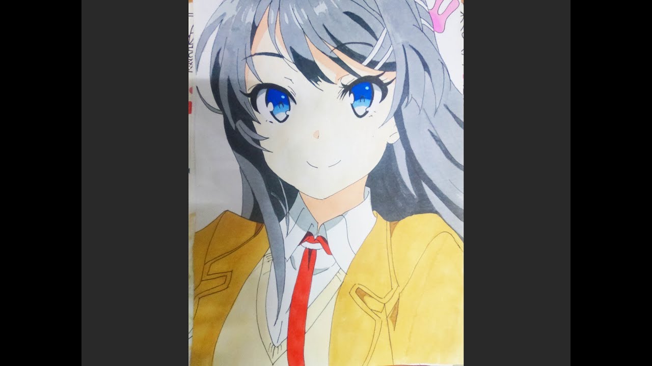 Drawing Sakurajima Mai in Seishun Buta Yarou wa Bunny Girl Senpai no ...