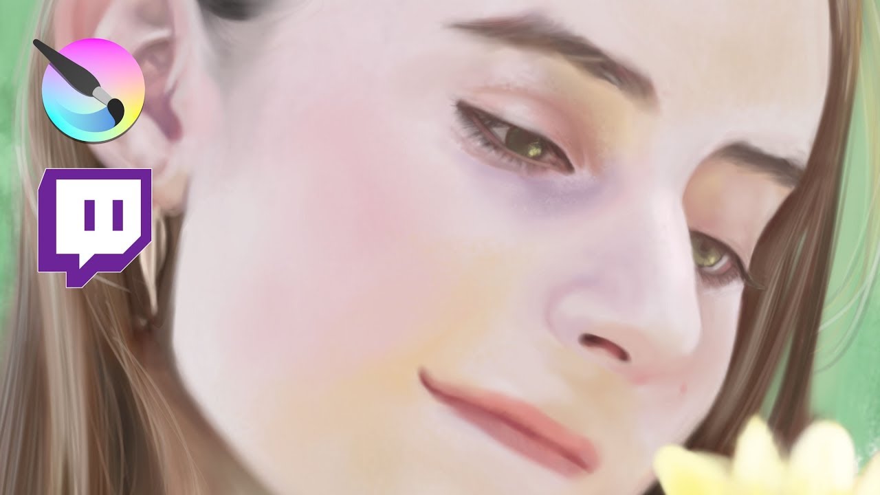 Kristen "lilbumblebear" - Krita portrait painting timelapse - YouTube