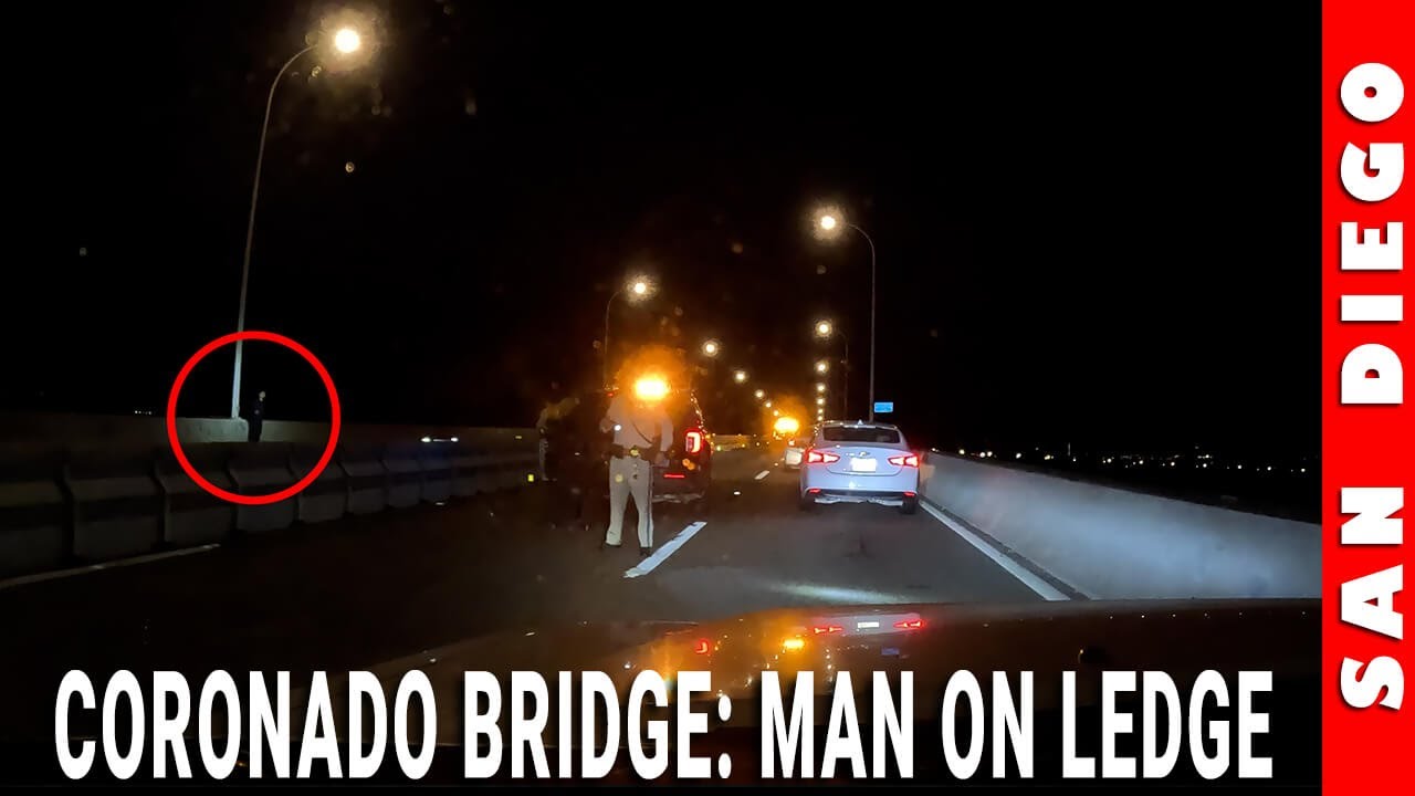 Man on Spiked Ledge on Top of Coronado Bridge, Bridge Closed | 20240614 ...