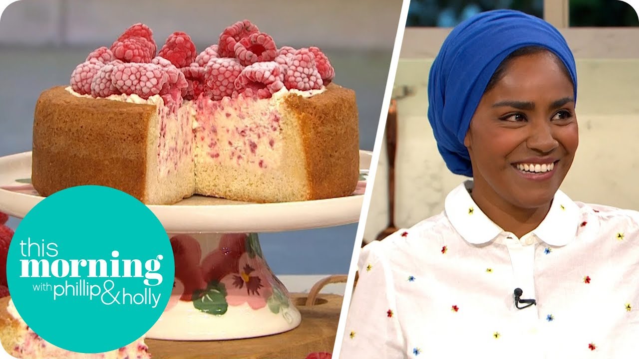 Nadiya Hussain's Raspberry Ice Cream Cake | This Morning - YouTube