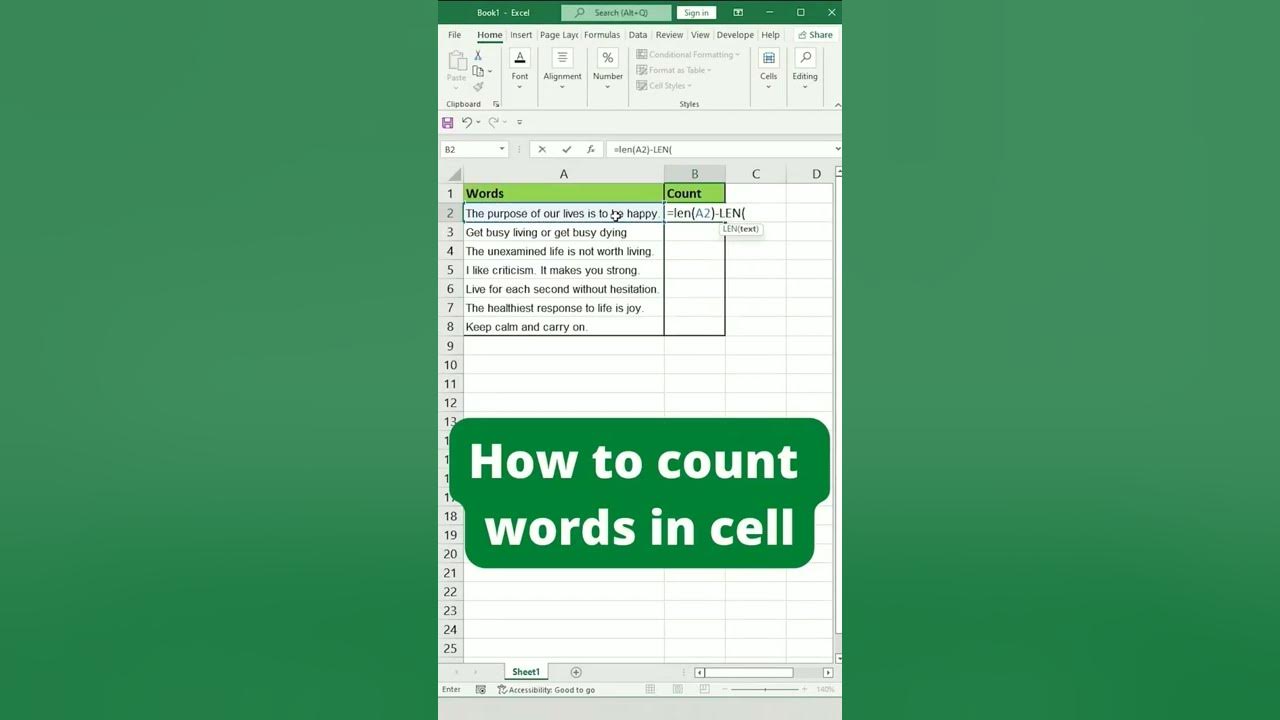 Excel How To Count Word In Cell YouTube excel-how-to-count-word-in-cell-youtube