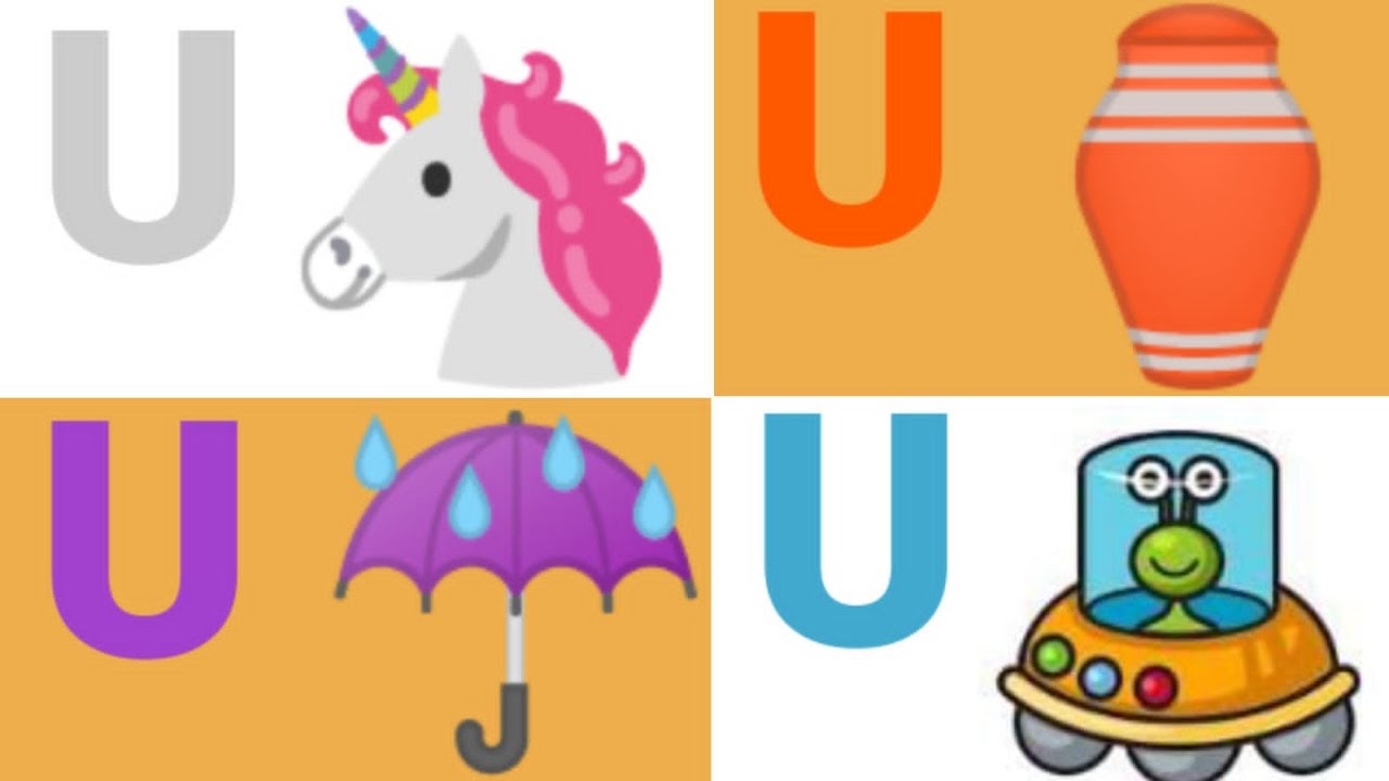 U for Umbrella U for Unzip U for Up / Words starting with U / Alphabet ...
