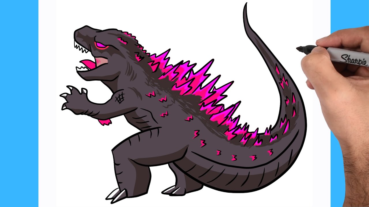 COMO DIBUJAR A GODZILLA ROSA - YouTube