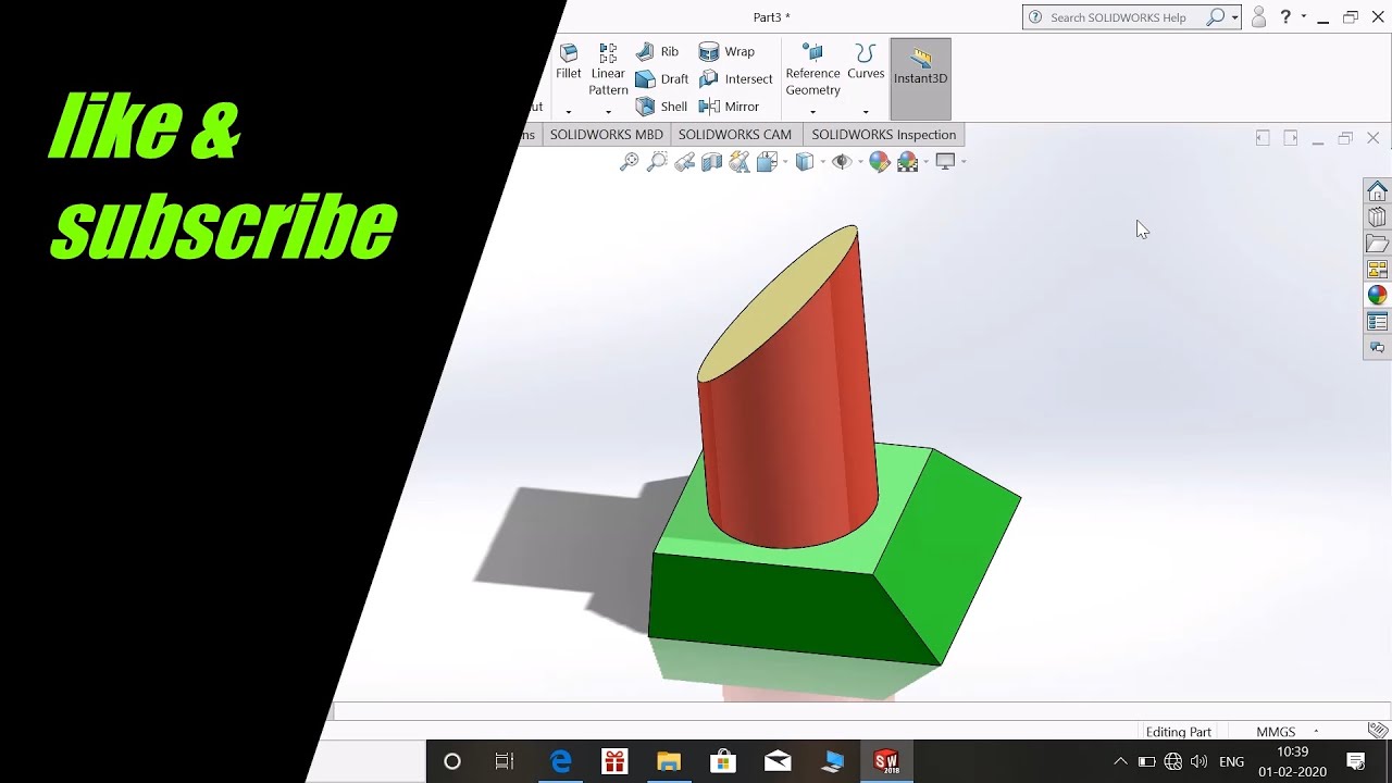 solidworks tutorial basic isometric part 7 - YouTube